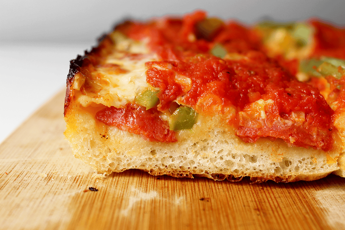 Detroit Style Pizza with Pepperoni - Thursday Night Pizza