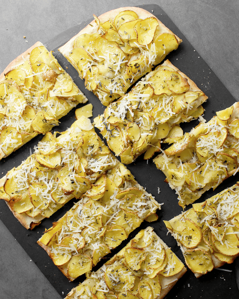 Simple Potato Pizza with Rosemary and Olive Oil (Vegan Pizza Recipe)