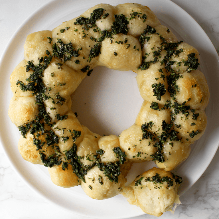 Cheesy Pull-Apart Bread Wreath with Gruyere and Fresh Herbs