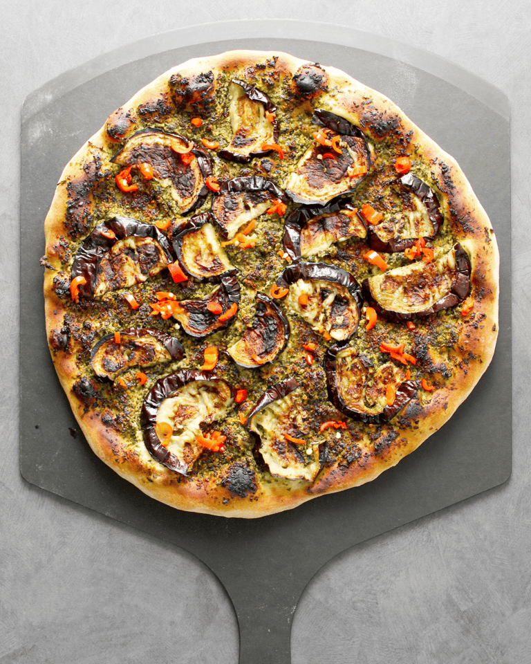 Vegan Pesto Pizza with Eggplant – Thursday Night Pizza